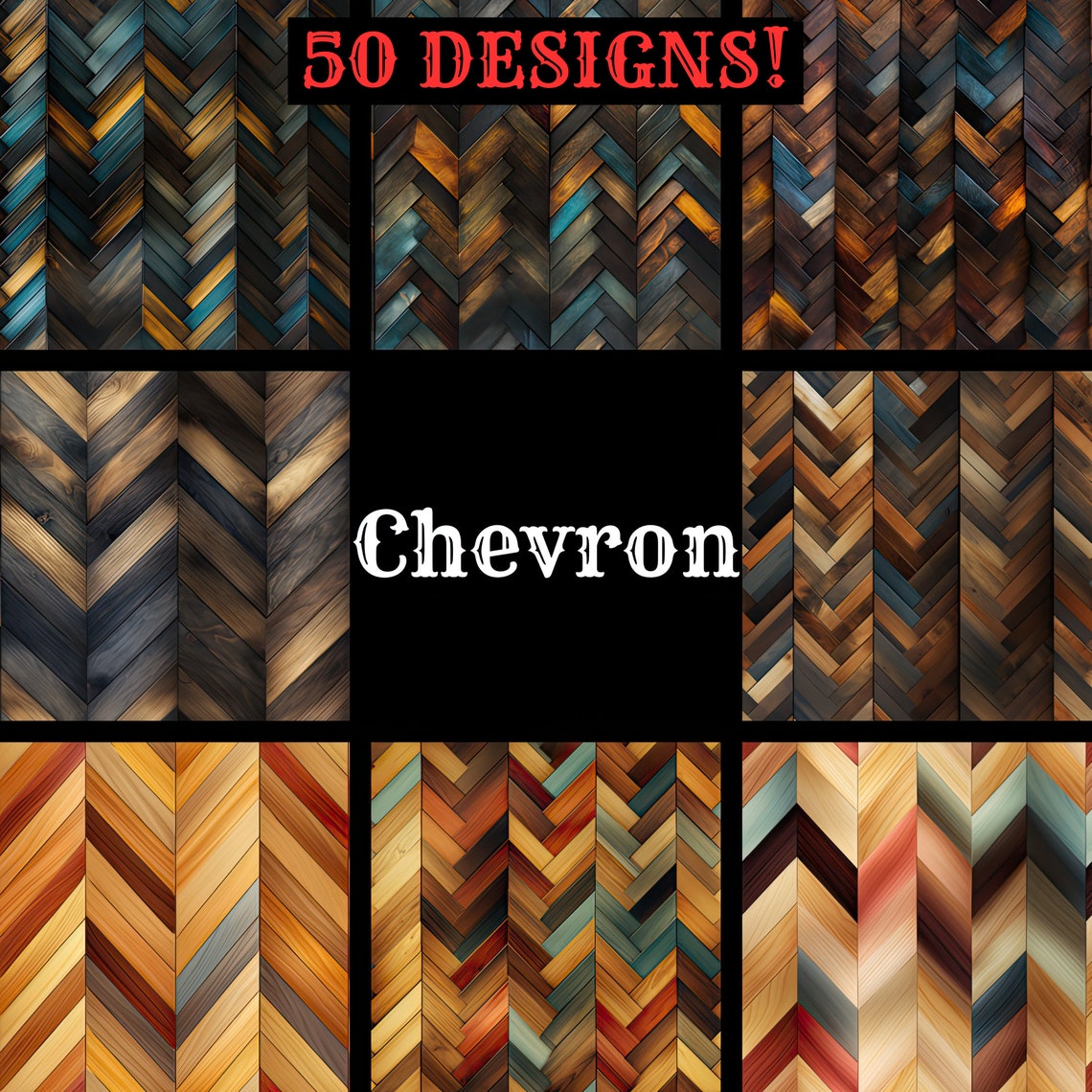 Chevron Wood Digital Paper: Seamless Scrapbook Textures (PNG Download ...