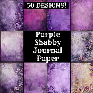 Purple Shabby Journal Paper: Vintage Scrapbook (digital Download) - Etsy