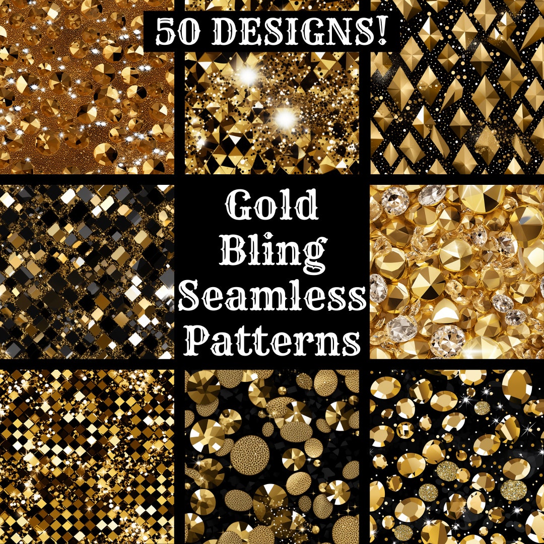 Gold Bling Seamless Digital Paper, Printable Scrapbook Paper Seamless ...