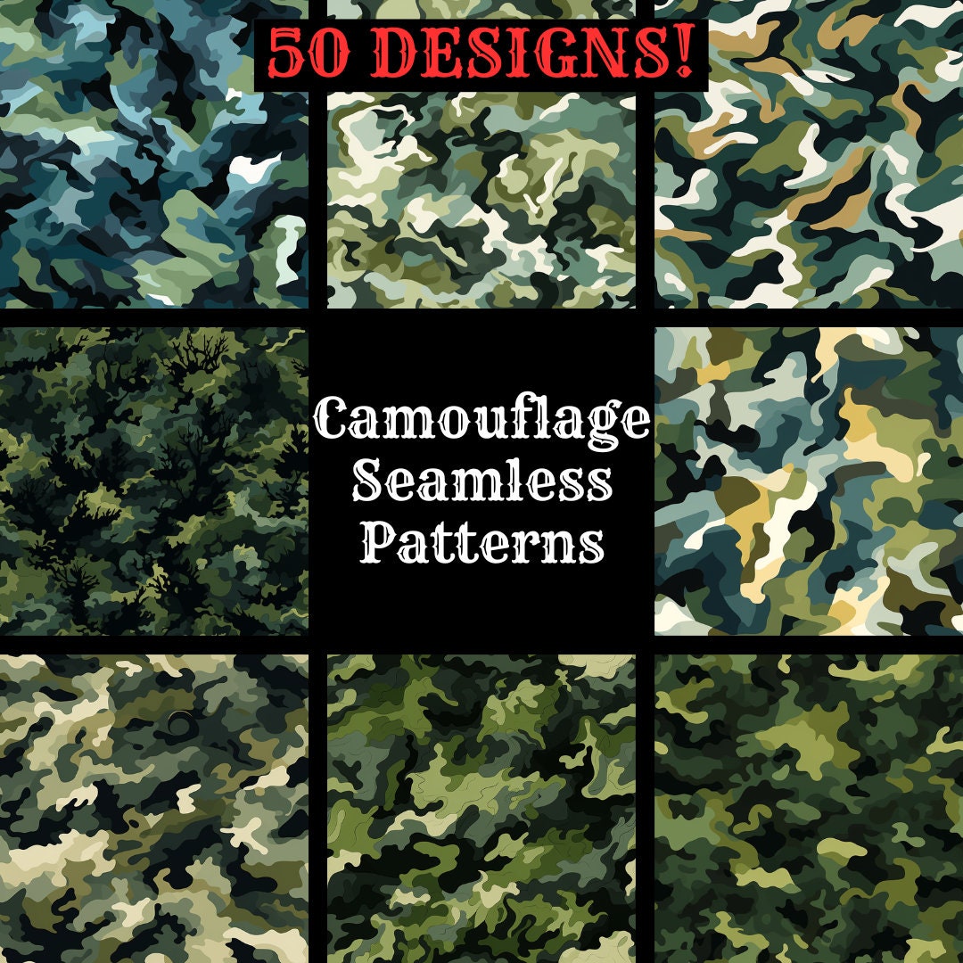 Camouflage Seamless Digital Paper, Printable Scrapbook Paper Seamless ...