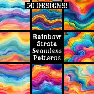 Rainbow Strata Seamless Digital Paper Printable Scrapbook Paper ...