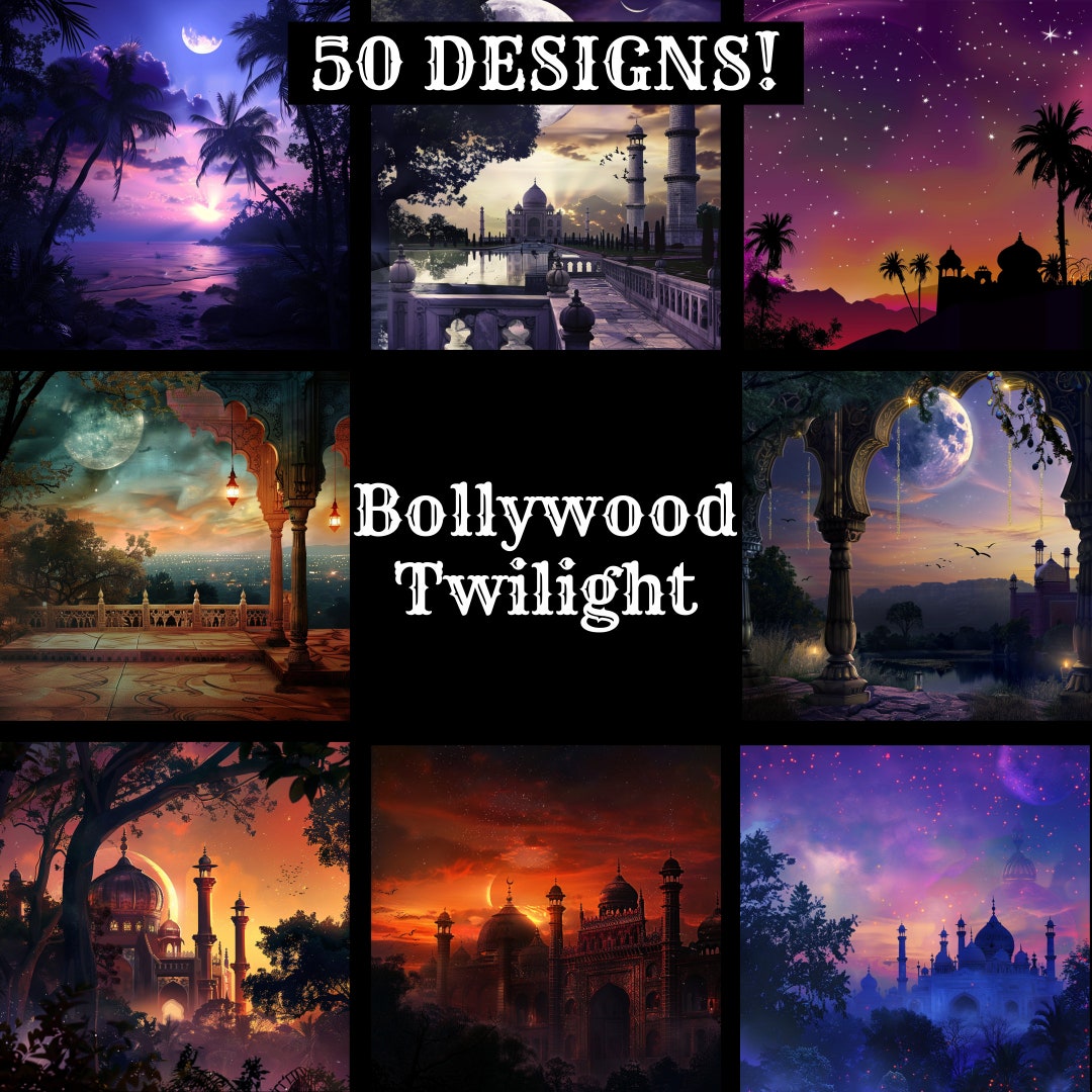 Bollywood Twilight Digital Paper: Vintage Journal Ephemera (PNG ...