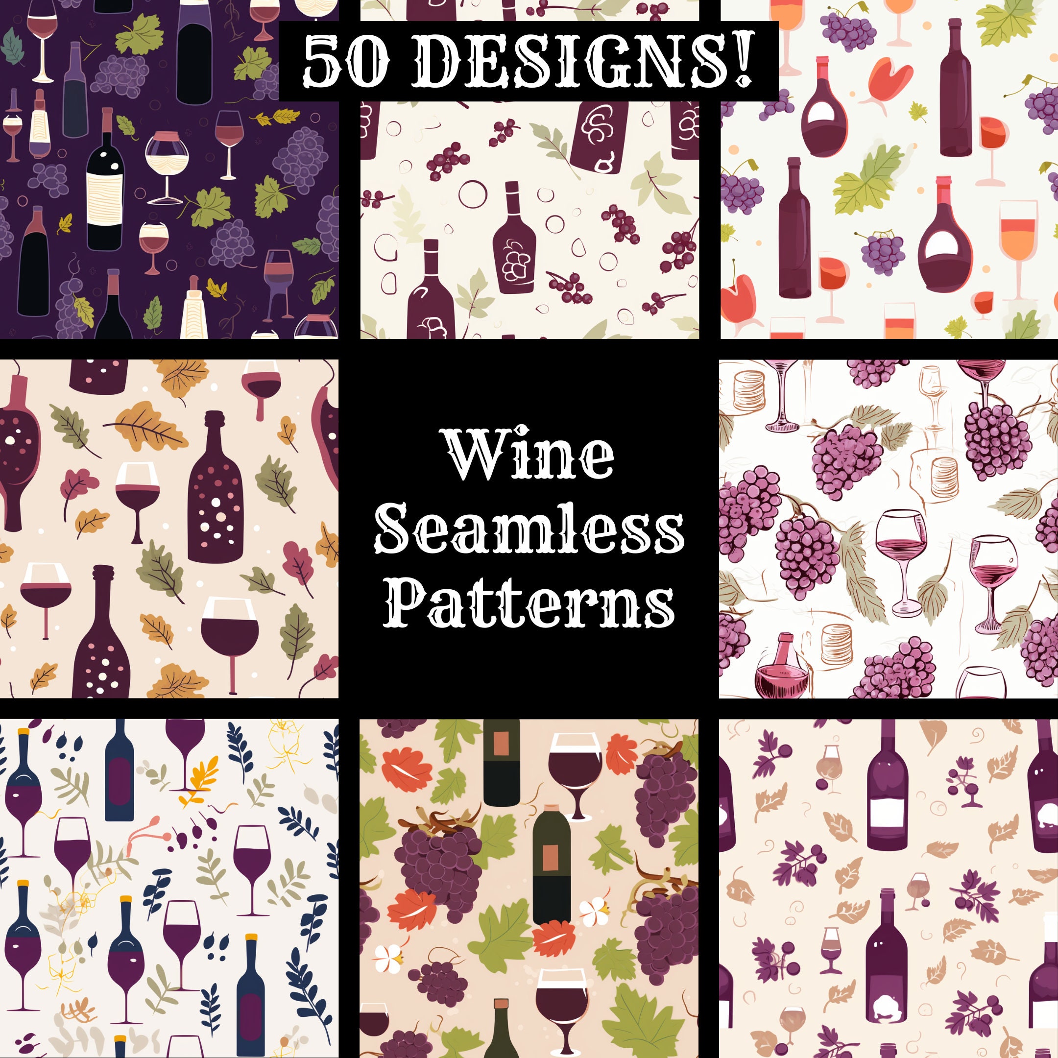 Wine Seamless Digital Paper, Printable Scrapbook Paper Seamless ...