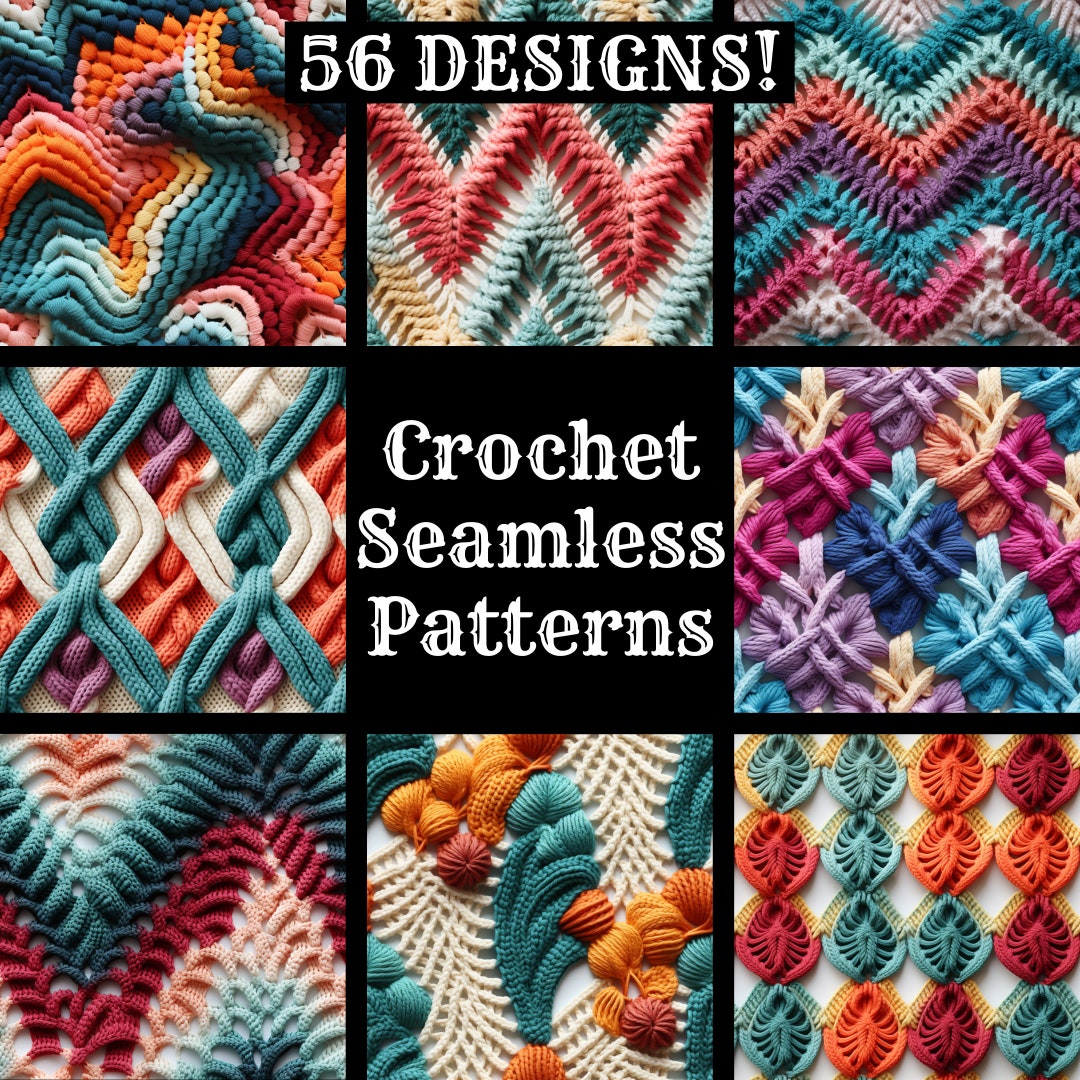 Crochet Seamless Digital Paper, Printable Scrapbook Paper Seamless ...