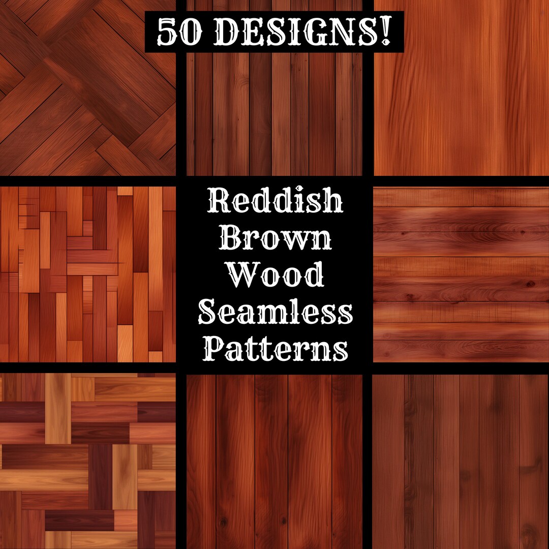 Reddish Brown Wood Seamless Digital Paper, Printable Scrapbook Paper ...