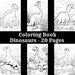 Grayscale Dinosaur Printable Coloring Sheets for Adults and Kids - Etsy