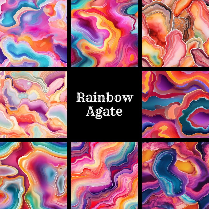 Colorful Agate Seamless Digital Paper for Scrapbooking and Home Decor ...