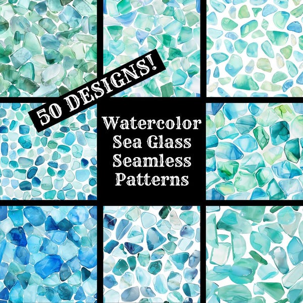 Sea Glass Watercolor - Etsy