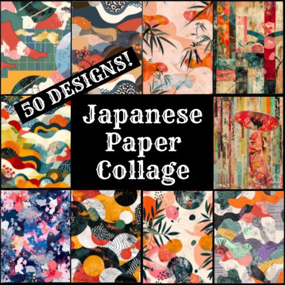Japanese Paper Collage: Vintage Scrapbook Paper (digital Download) - Etsy