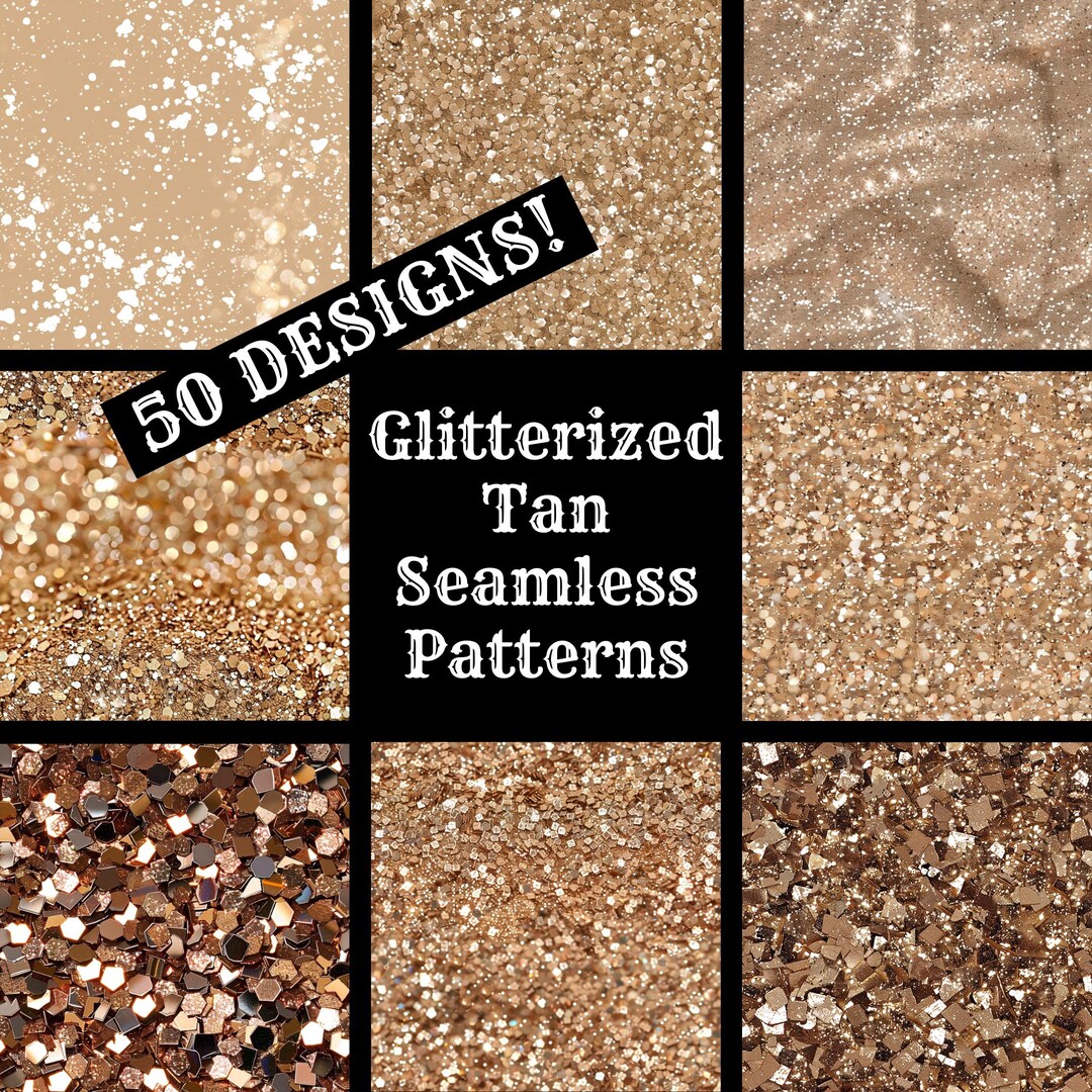 Glitterized Tan Seamless Digital Paper, Tan Glitter Printable Scrapbook ...