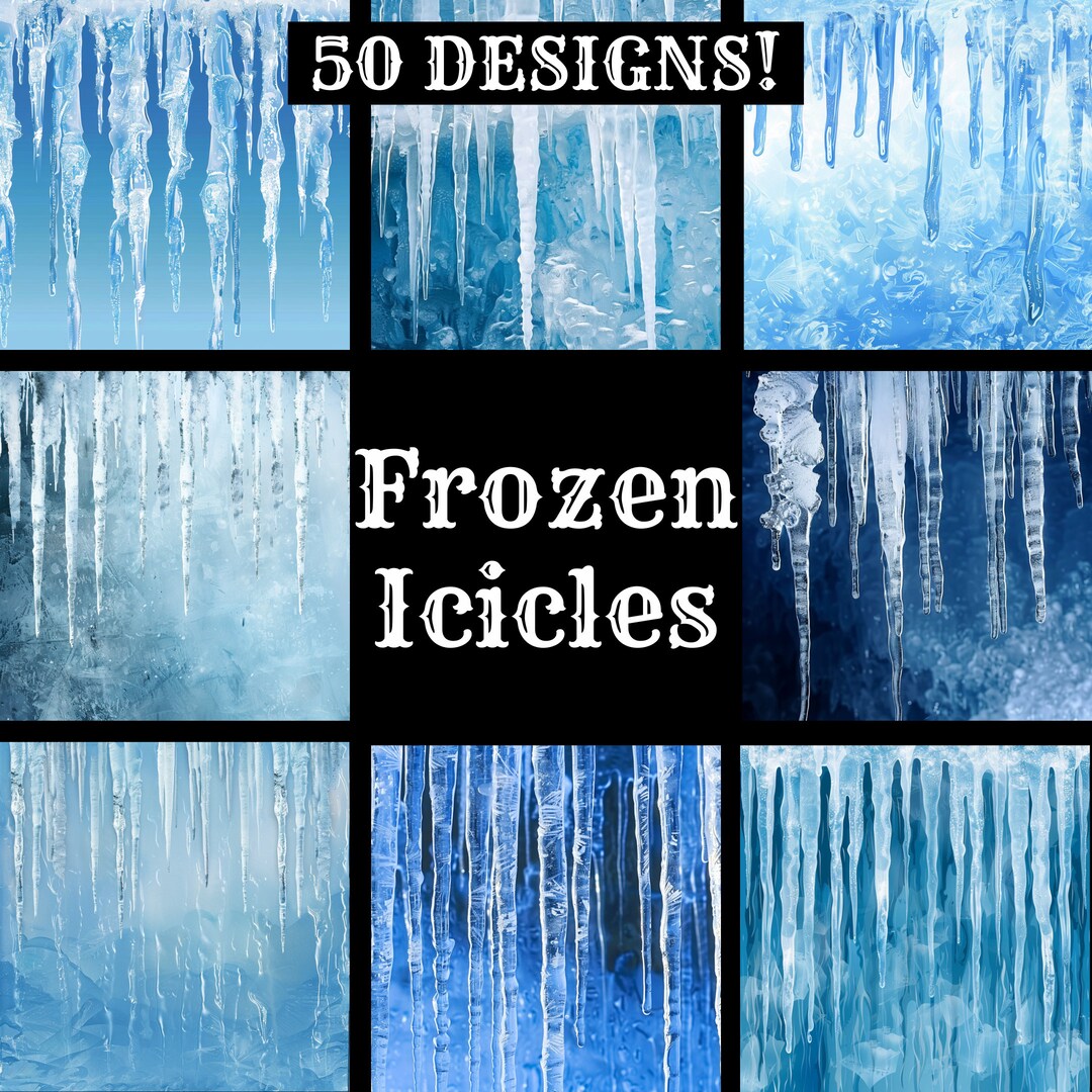 Frozen Icicles Paper, Frozen Icicles Printable Paper, Vintage Frozen ...