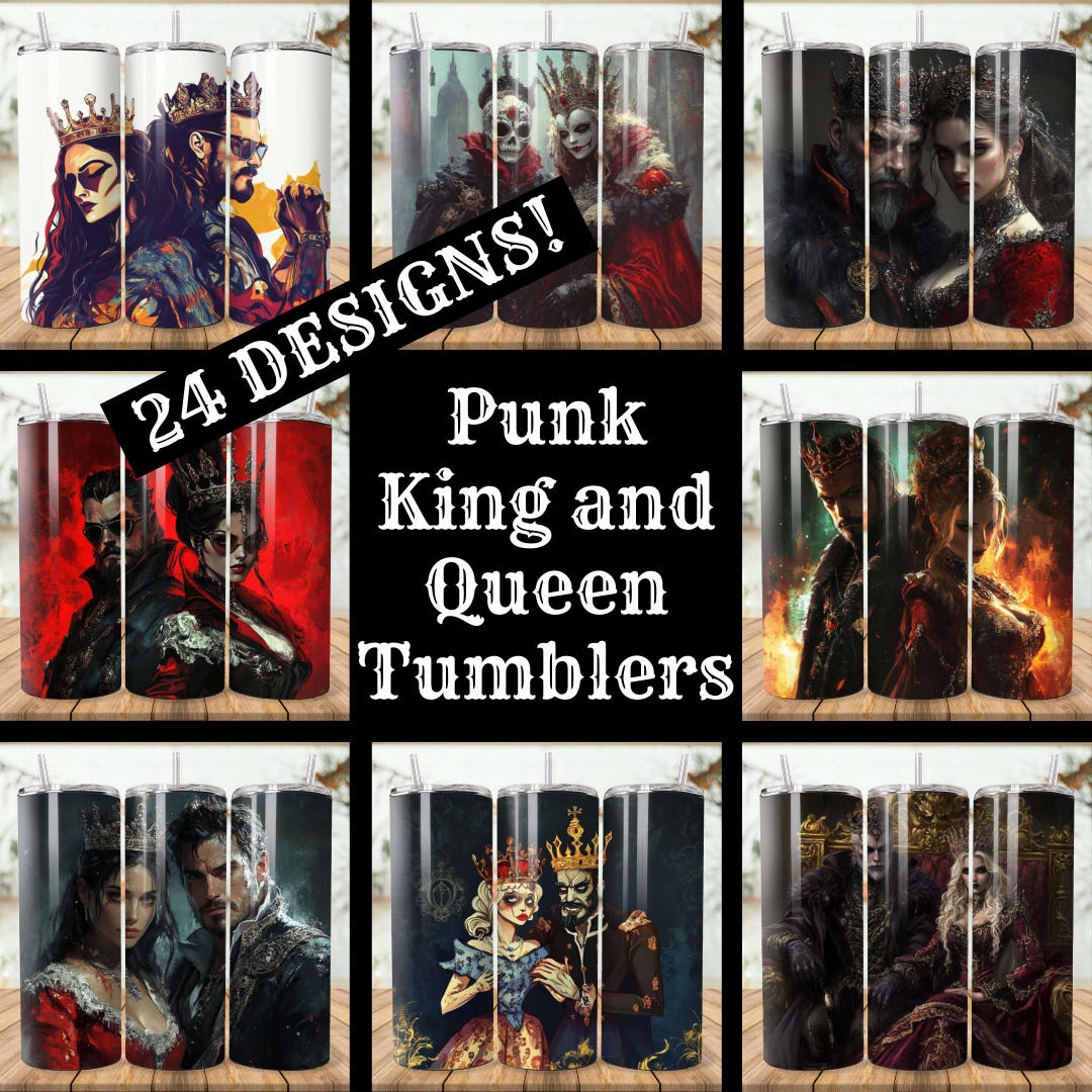 Punk King & Queen Tumbler Wrap Bundle: 24 Designs (digital Download) - Etsy