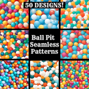 Ball Pit Seamless Digital Paper, Printable Scrapbook Paper Seamless ...