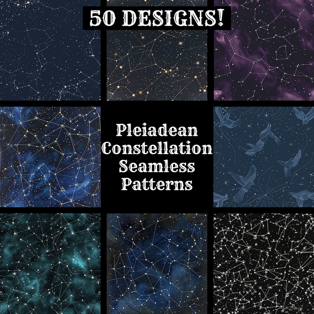 Pleiadean Constellation Seamless Digital Paper, Printable Scrapbook ...