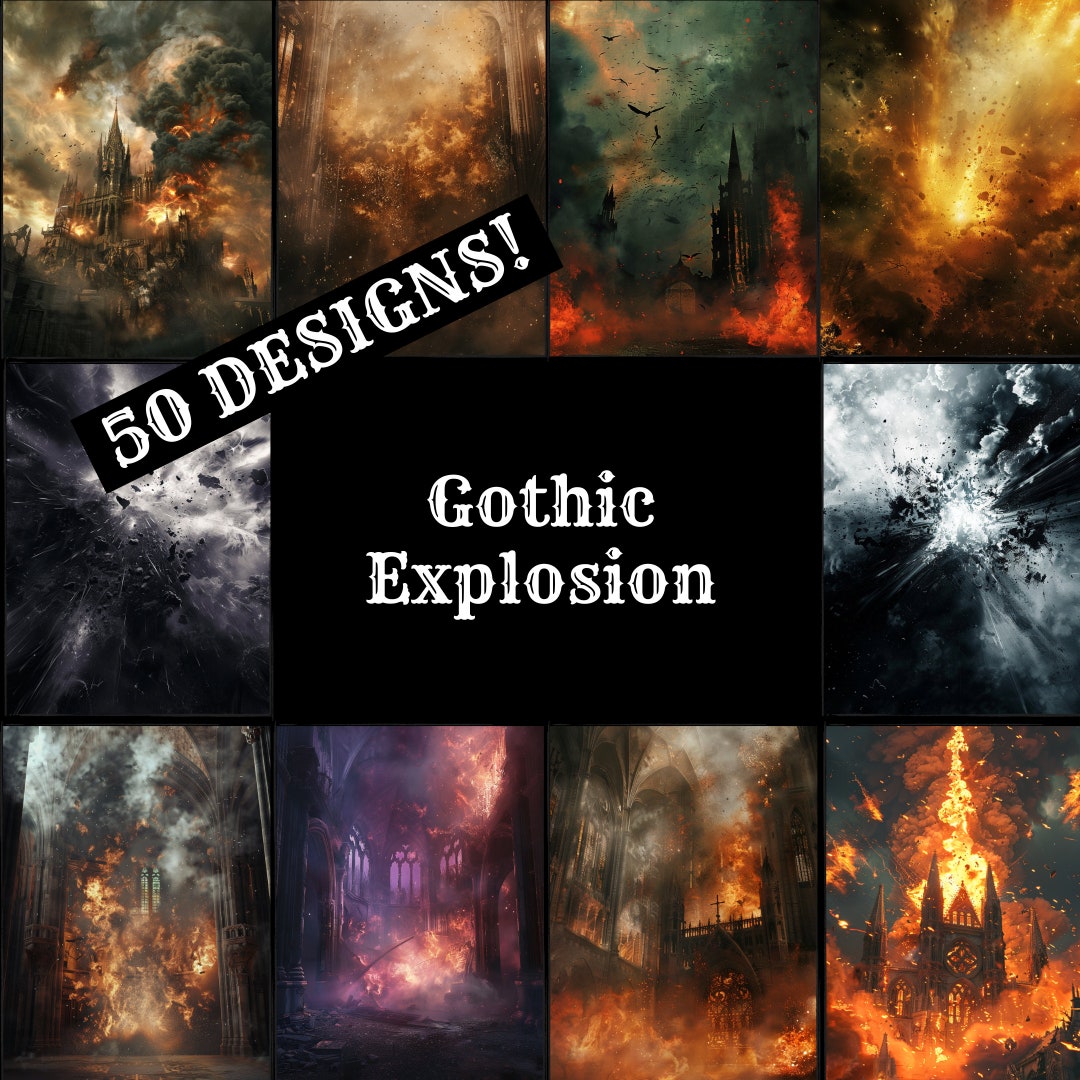 Gothic Explosion Journal Paper: Printable Scrapbook Inserts (PNG, 8 ...