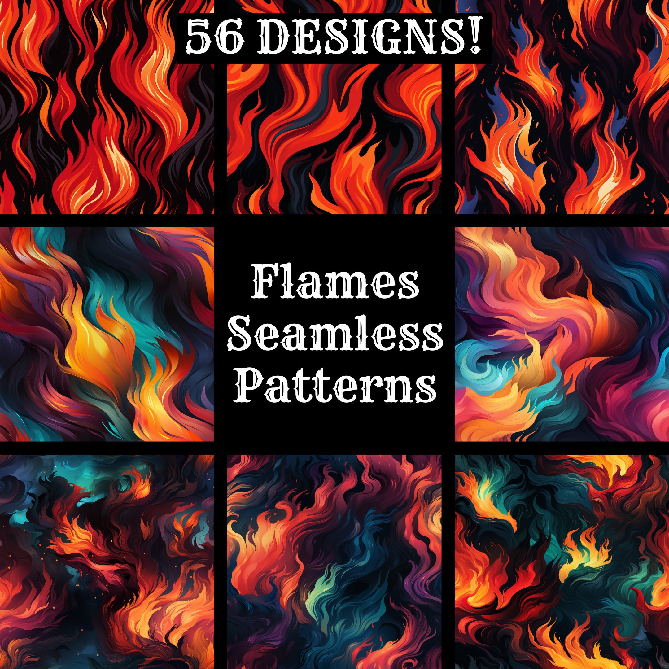 Flames Seamless Digital Paper Printable Scrapbook Paper - Etsy