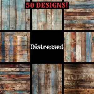 Seamless Distressed Wood Digital Paper Printable Scrapbook Paper Wood ...