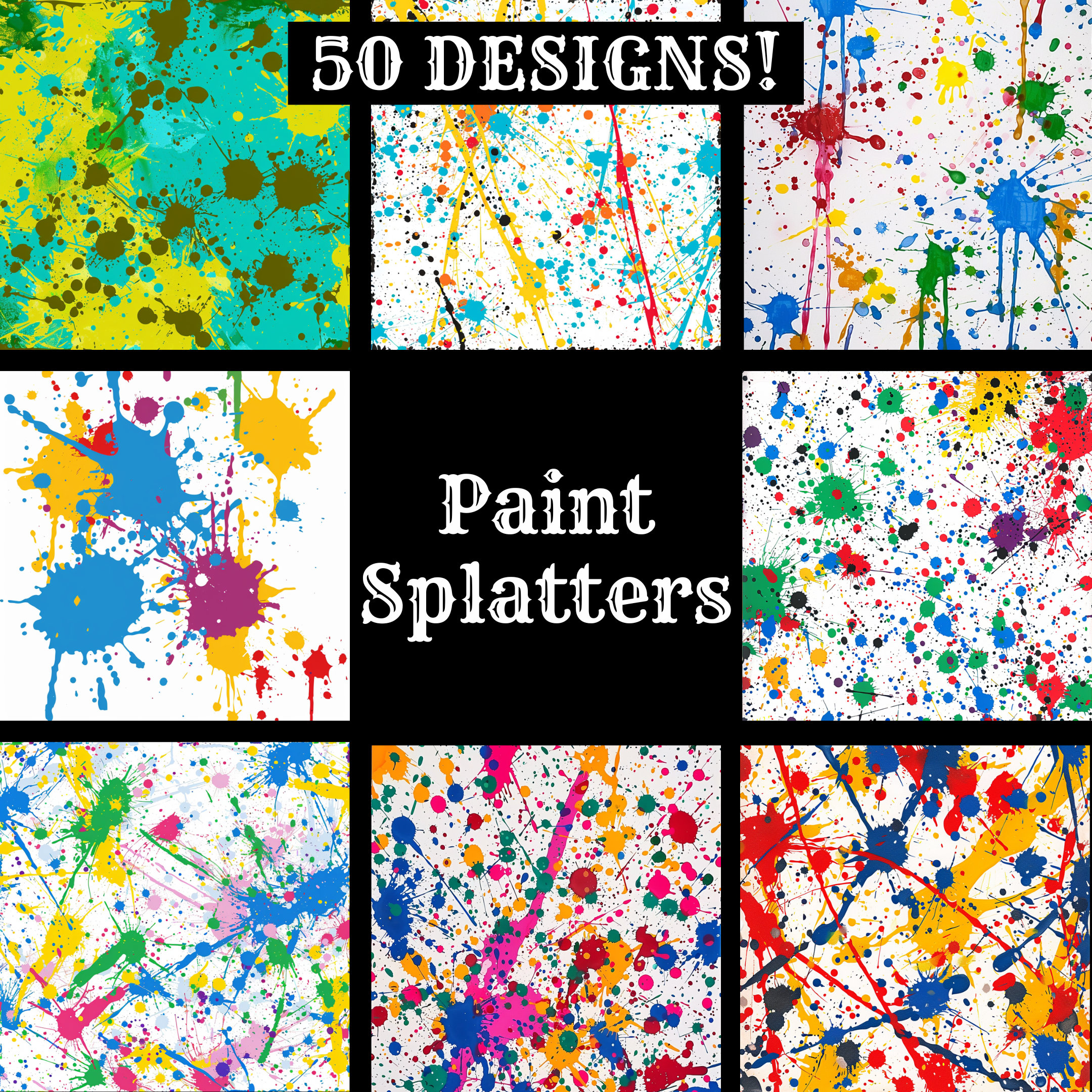 Paint Splatter Digital Paper: Vintage Scrapbook Journal (digital ...