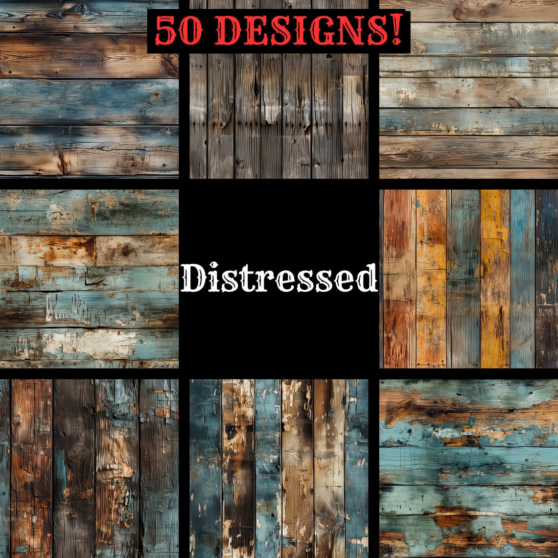 Seamless Distressed Wood Digital Paper Printable Scrapbook Paper Wood ...