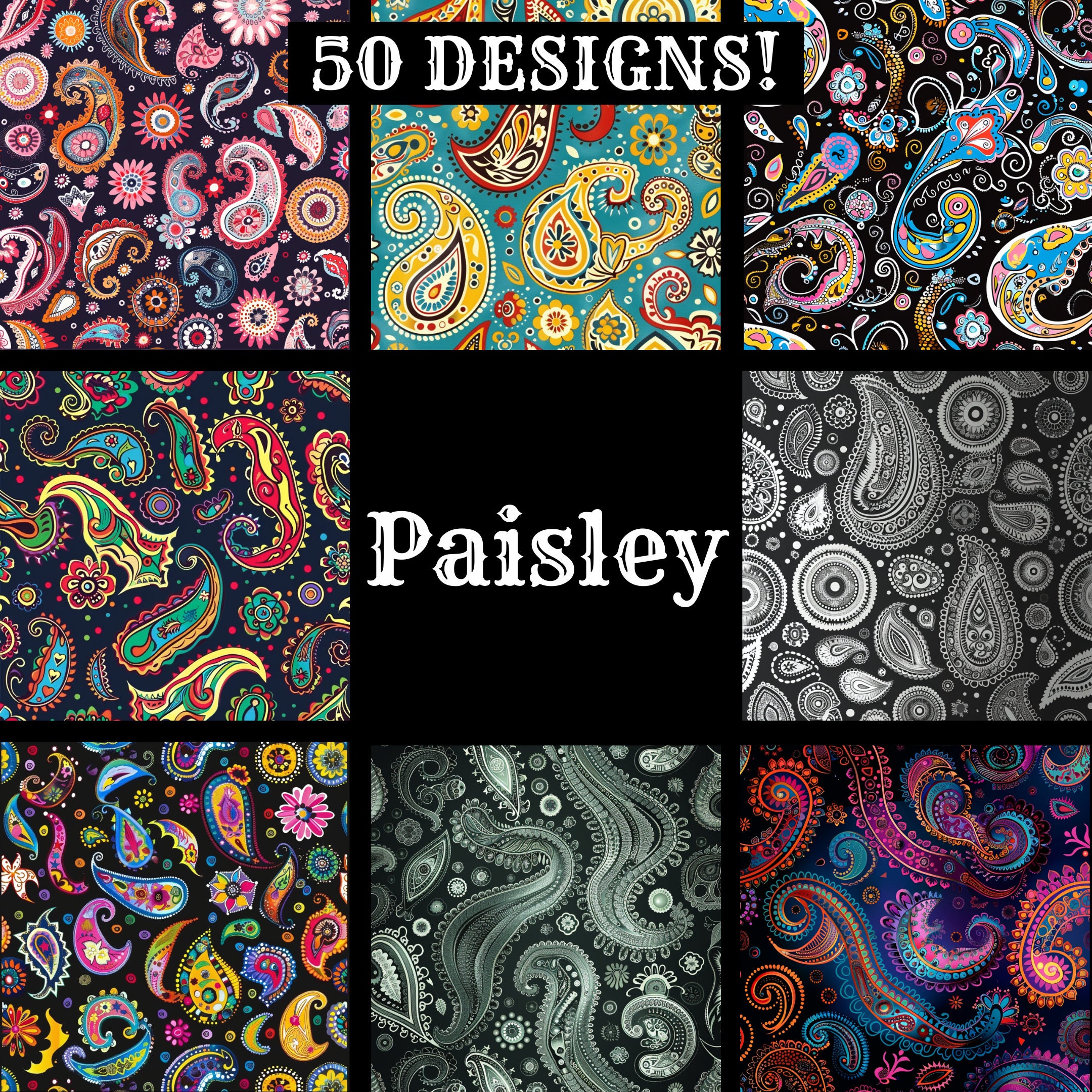 Paisley Paper, Paisley Printable Paper, Vintage Paisley, Paisley ...