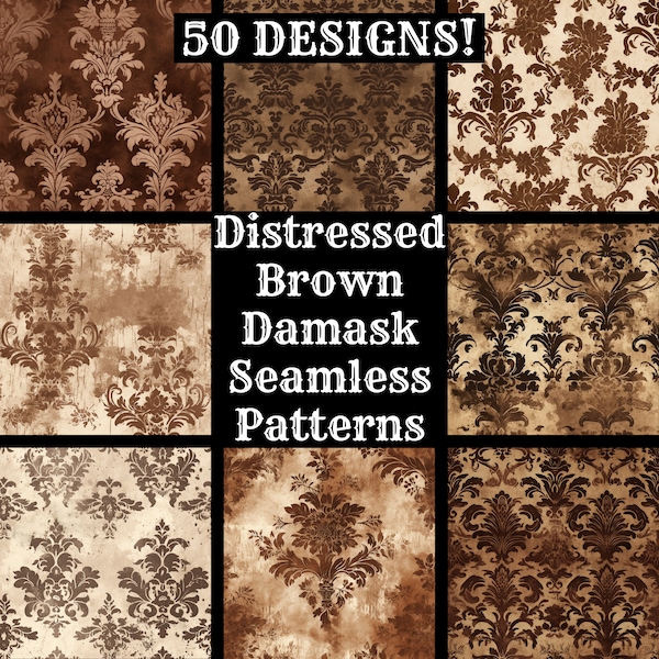 Brown Damask - Etsy