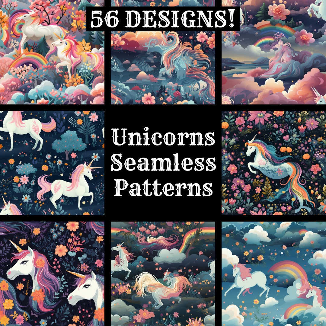 Unicorns Seamless Digital Paper, Printable Scrapbook Paper Seamless ...