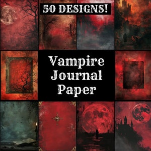 Vampire Journal Paper: Vintage Printable Scrapbook (digital Download ...