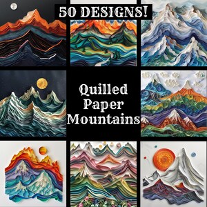 Quilled Paper Mountains Paper, Quilled Paper Mountains Printable Paper ...
