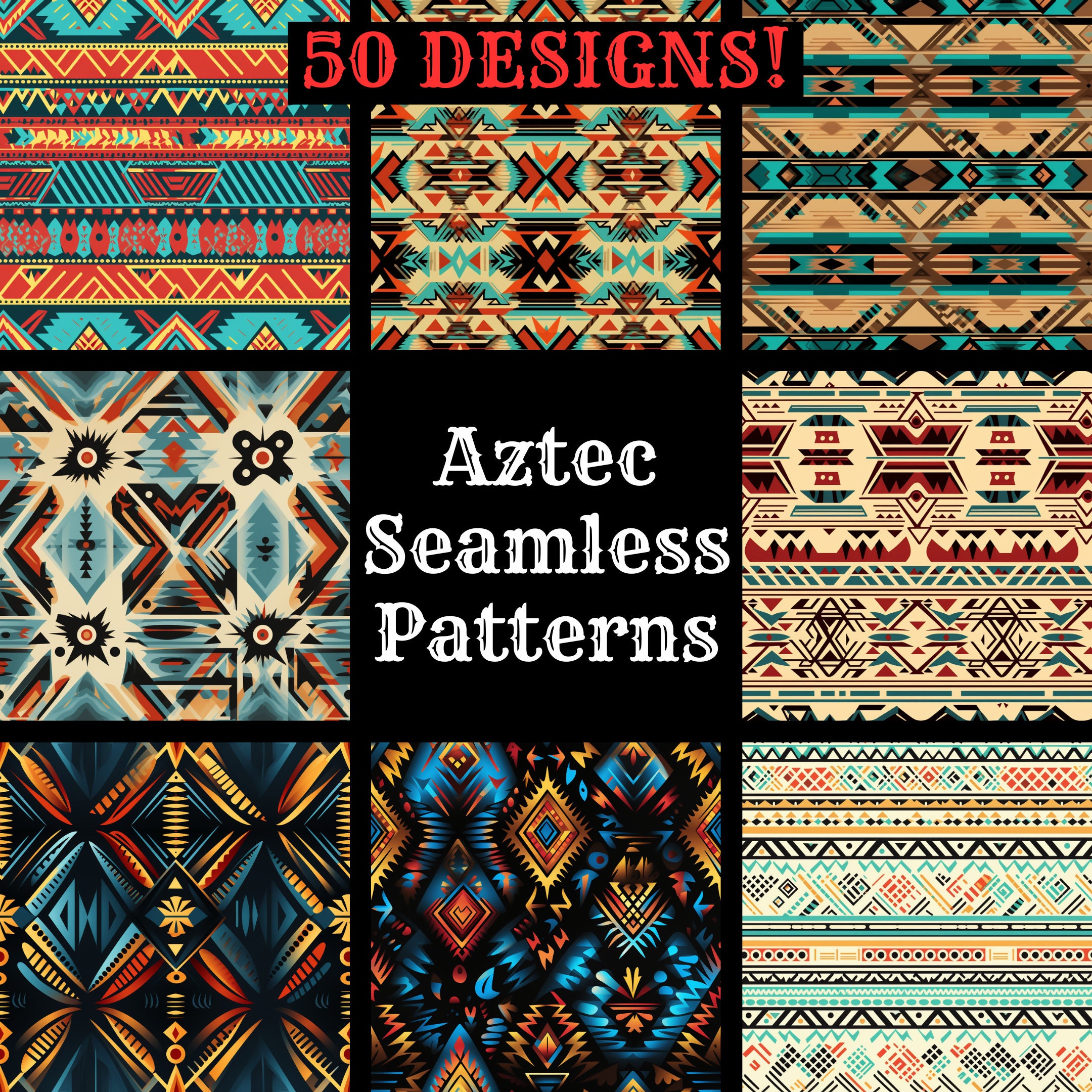 Aztec Seamless Digital Paper, Printable Scrapbook Paper Seamless ...
