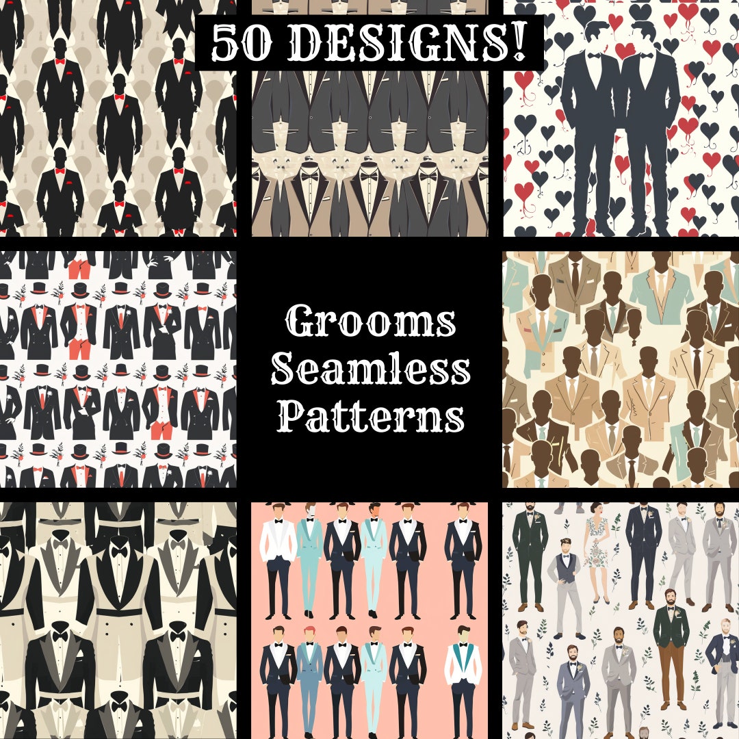 Seamless Digital Paper, Grooms Printable Scrapbook Paper Seamless ...
