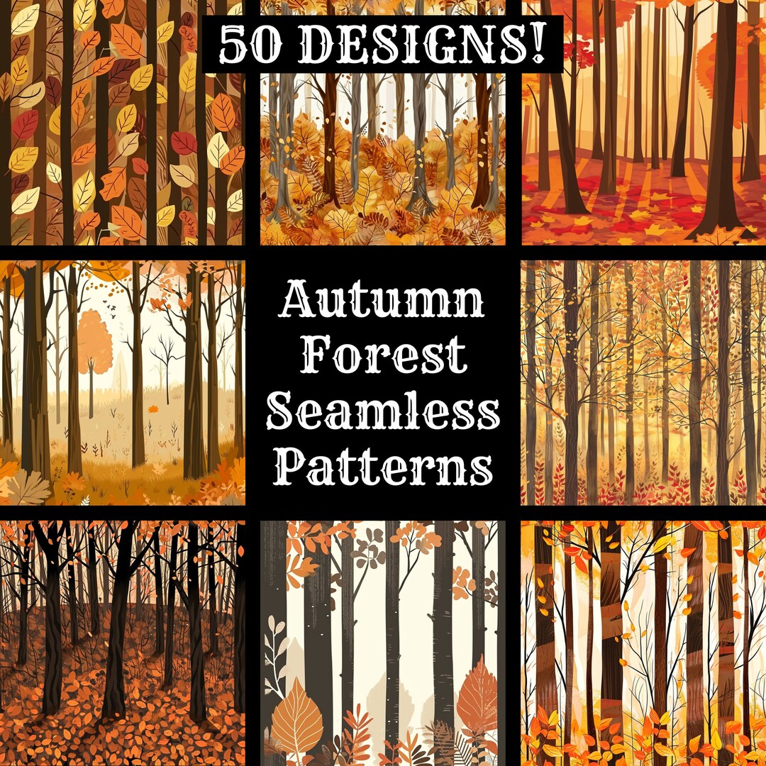 Autumn Forest Seamless Pattern: Printable Fabric Sublimation (digital ...
