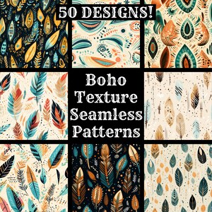 Boho Texture Seamless Digital Paper, Printable Scrapbook Paper Seamless ...