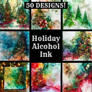 Holiday Alcohol Ink Paper, Christmas Alcohol Ink Printable Paper ...