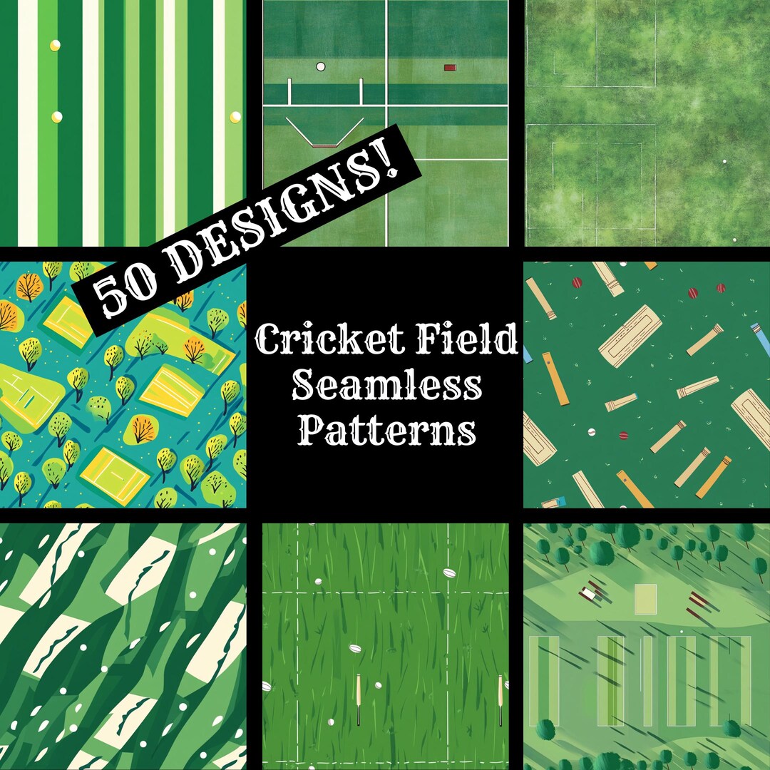 Cricket Field Seamless Digital Paper, Cricket Field Printable Scrapbook ...