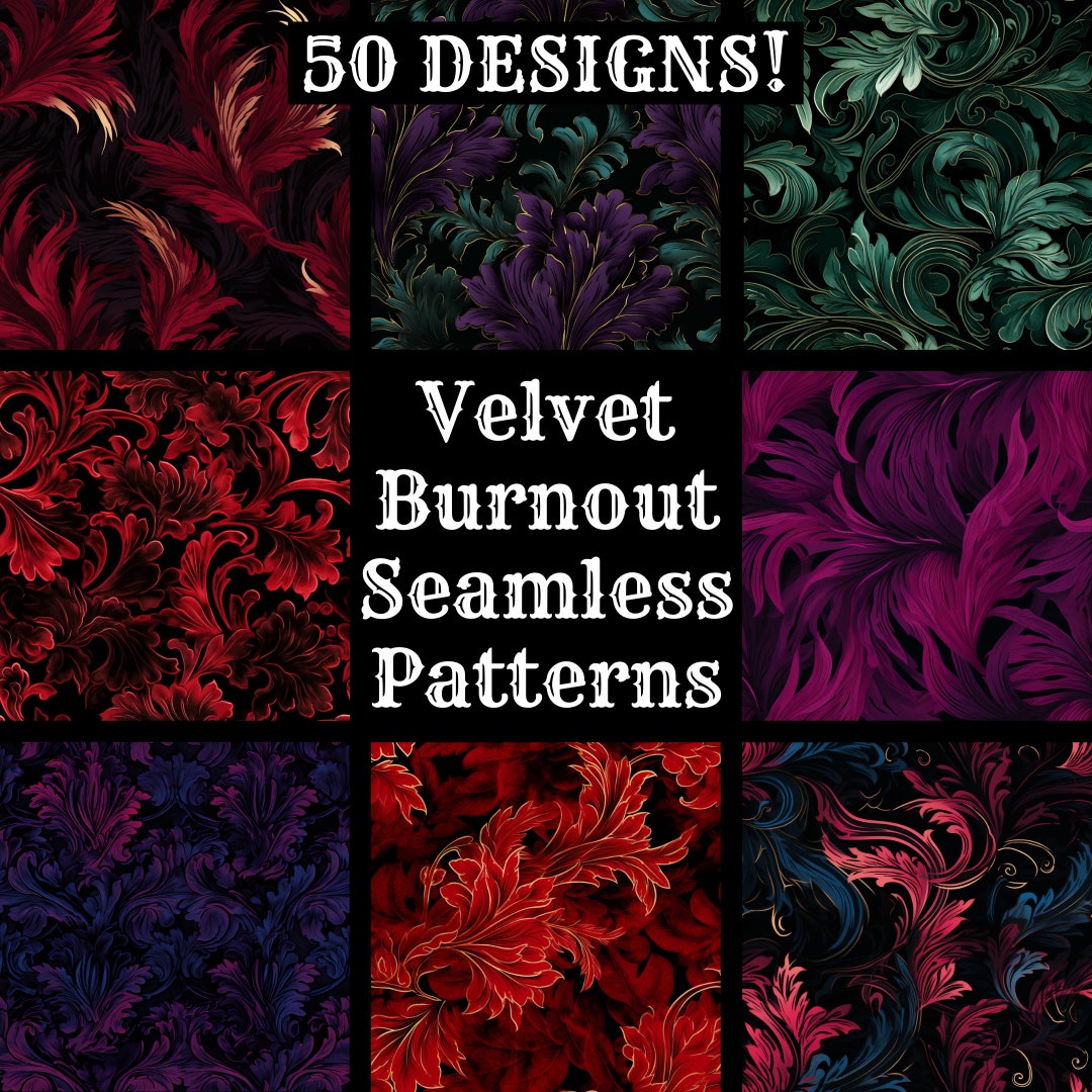 Velvet Burnout Seamless Patterns: Digital Paper Textures (PNG) - Etsy