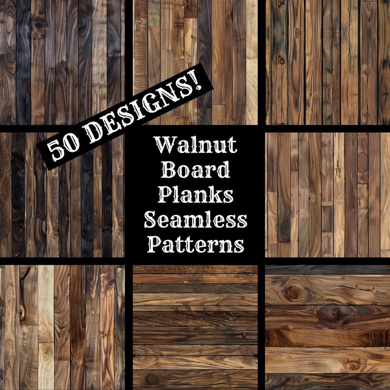 Walnut Wood Planks Seamless Pattern: Scrapbook Paper (digital Download ...