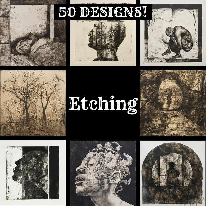 Etching Printable Digital Paper With High Resolution - Etsy