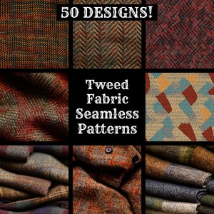 Tweed Fabric Seamless Patterns: 50 Digital Papers (PNG, 300 Dpi) - Etsy
