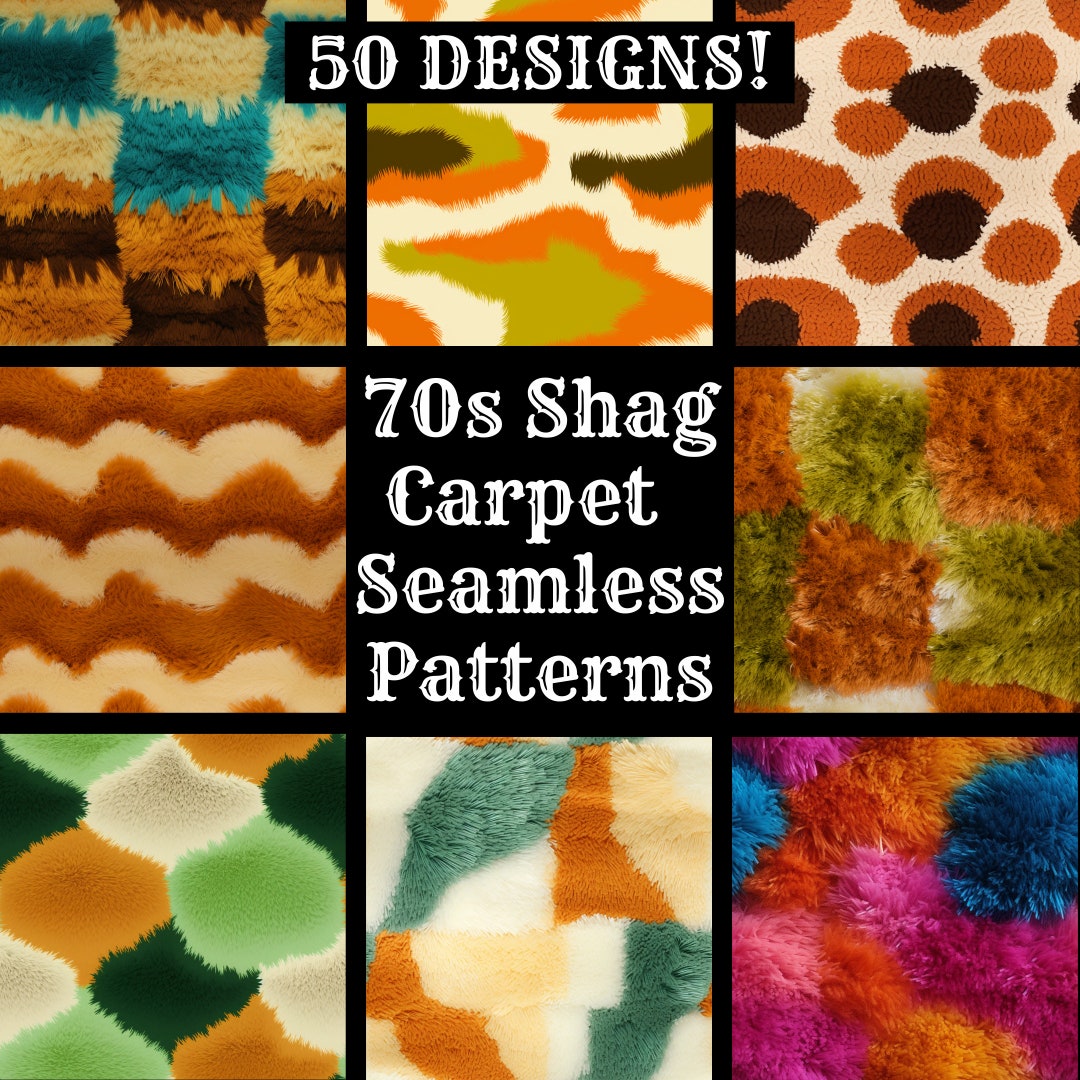 70s Shag Carpet Seamless Pattern: Digital Paper (PNG, 300 Dpi) - Etsy