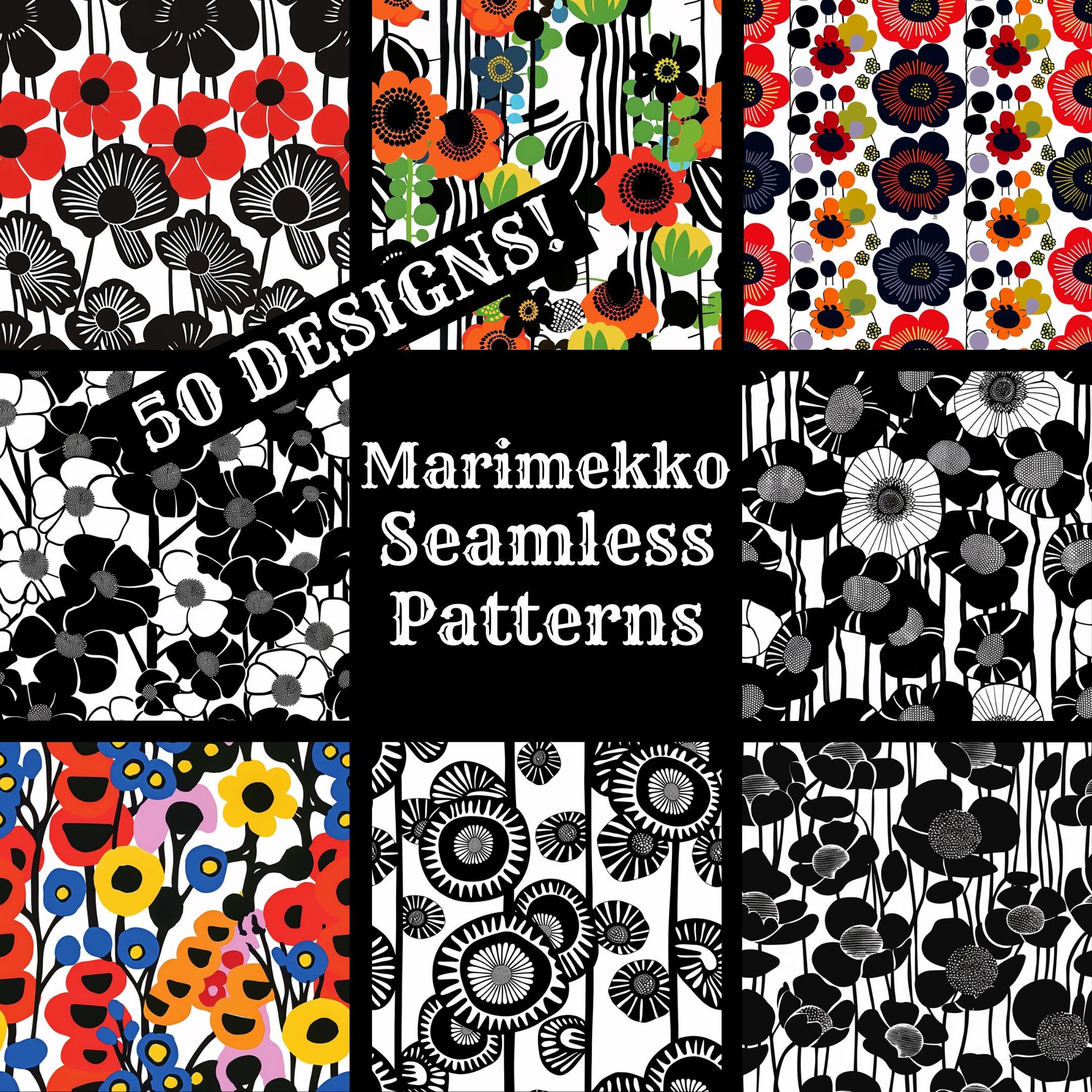 Marimekko Seamless Pattern: Floral Digital Paper (digital Download) - Etsy