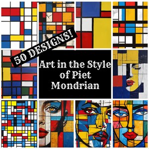 Piet Mondrian Style Paper: Printable Journal Inserts (digital Download ...