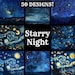 Starry Night Digital Paper: High-resolution Scrapbook (PNG, 12x12 ...