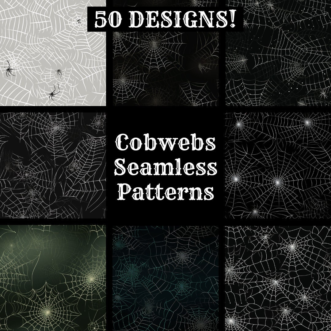 Cobwebs Seamless Digital Paper, Printable Scrapbook Paper Seamless ...