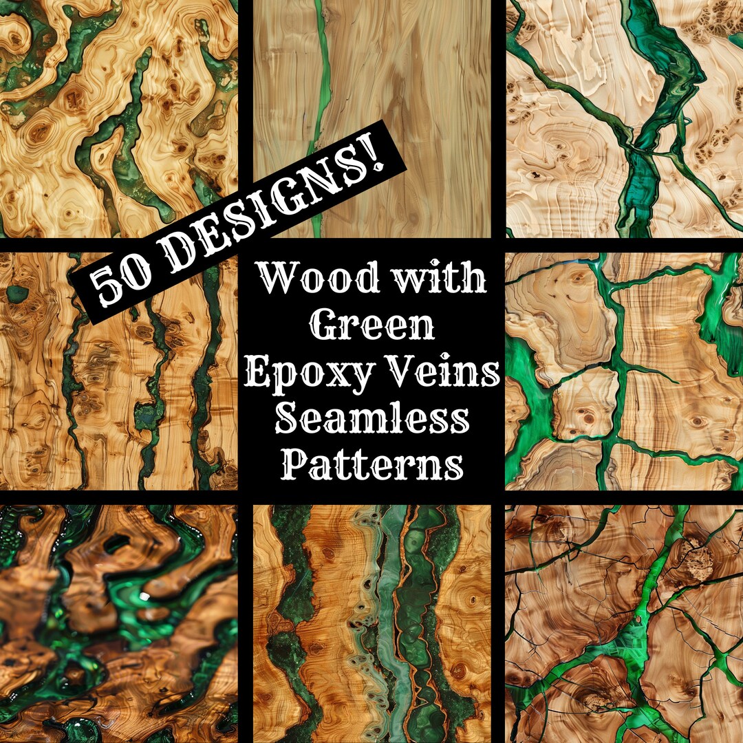 Green Epoxy Wood Veins Seamless Paper: 50 PNG Textures (digital ...