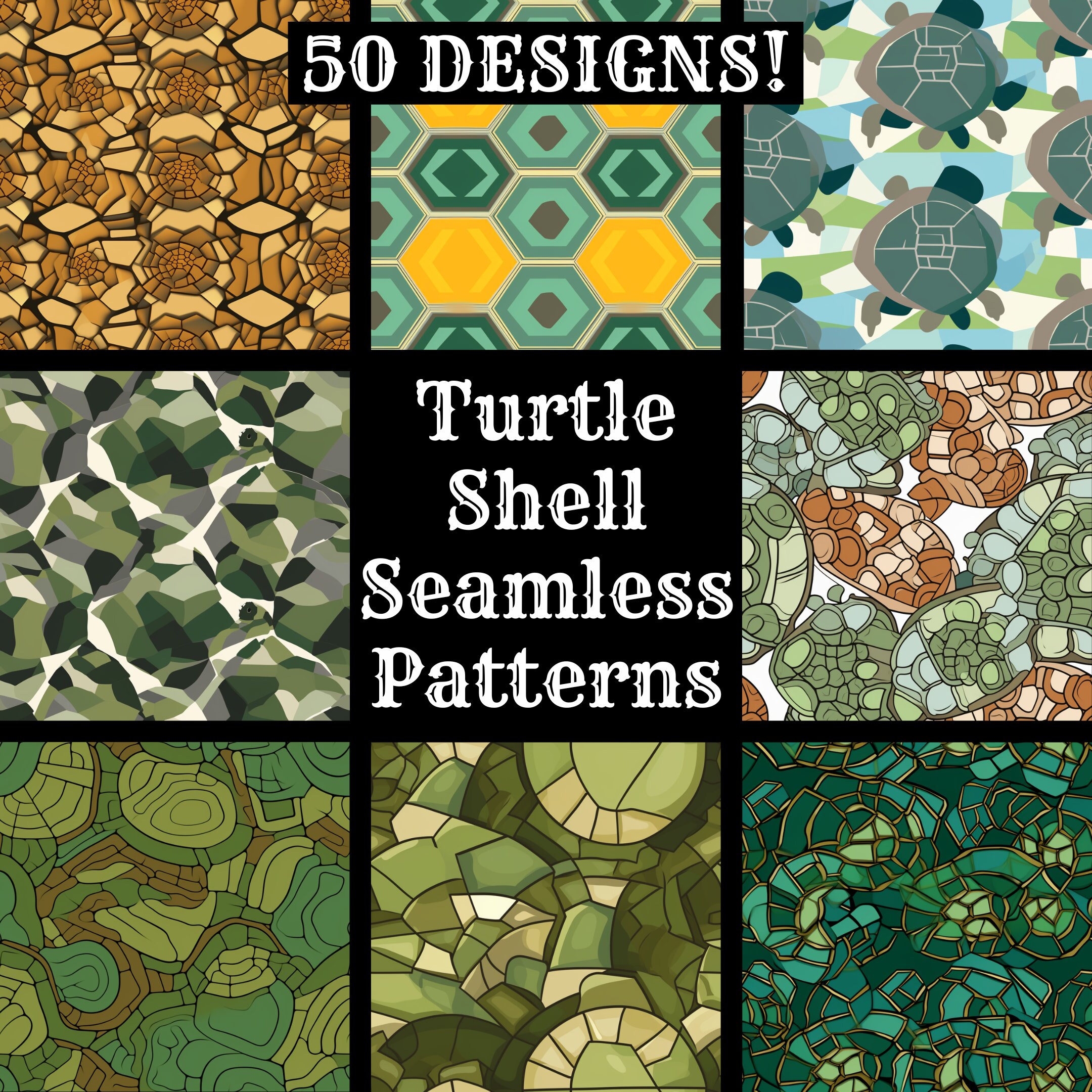 Turtle Shell Seamless Digital Paper, Printable Scrapbook Paper Seamless ...