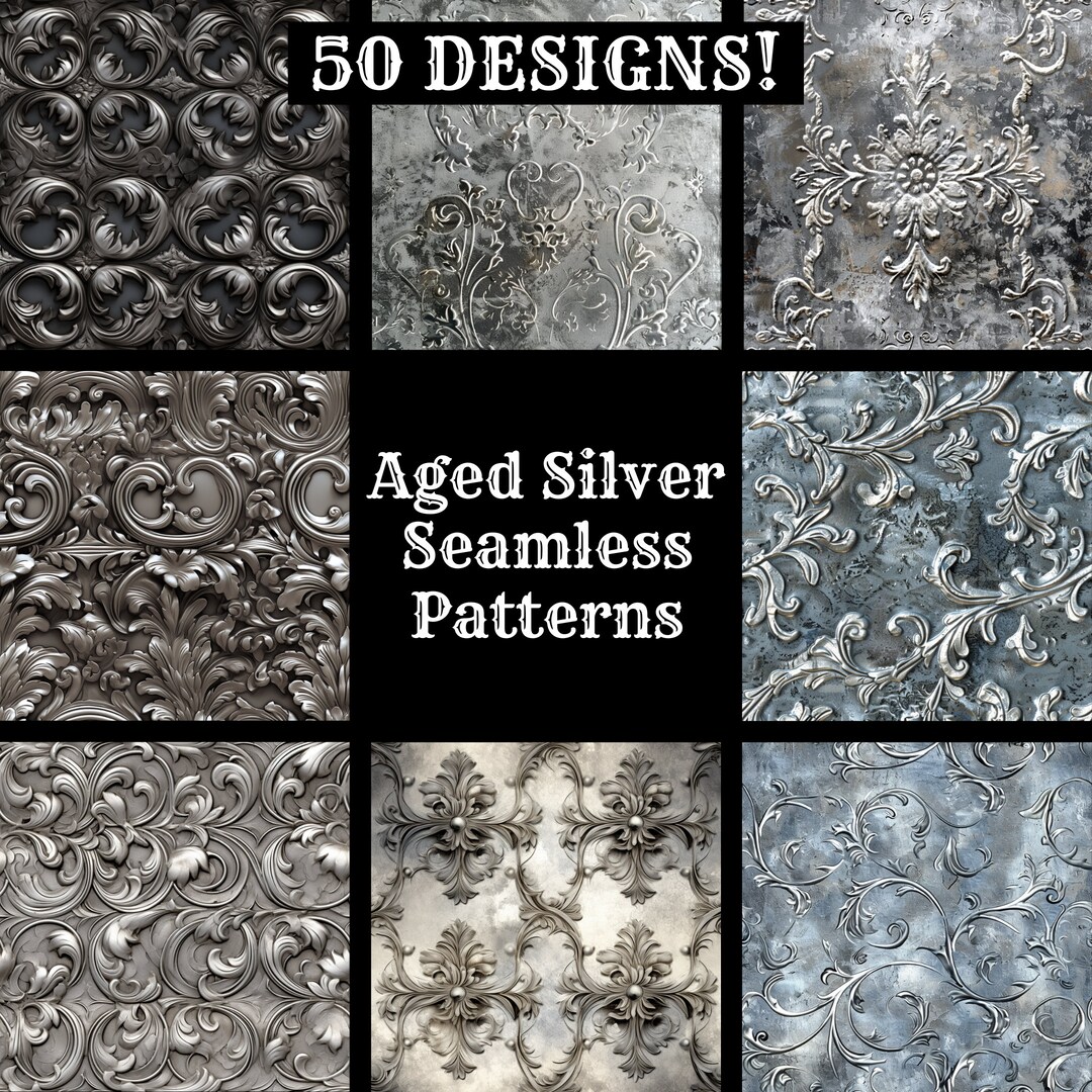 Aged Silver Seamless Pattern: Printable Texture (digital Download) - Etsy