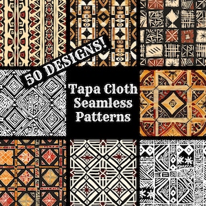 Tapa Cloth Seamless Patterns: Printable Scrapbook Paper (digital ...