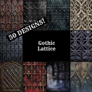 Gothic Lattice Journal Paper: 50 Printable Scrapbook Designs (digital ...