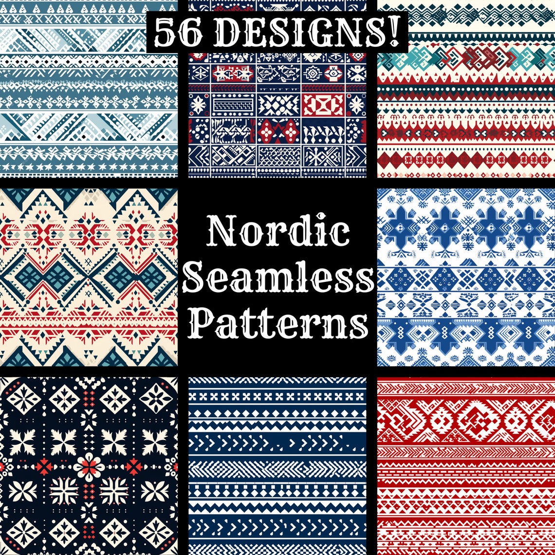 Nordic Seamless Digital Paper, Printable Scrapbook Paper Seamless ...