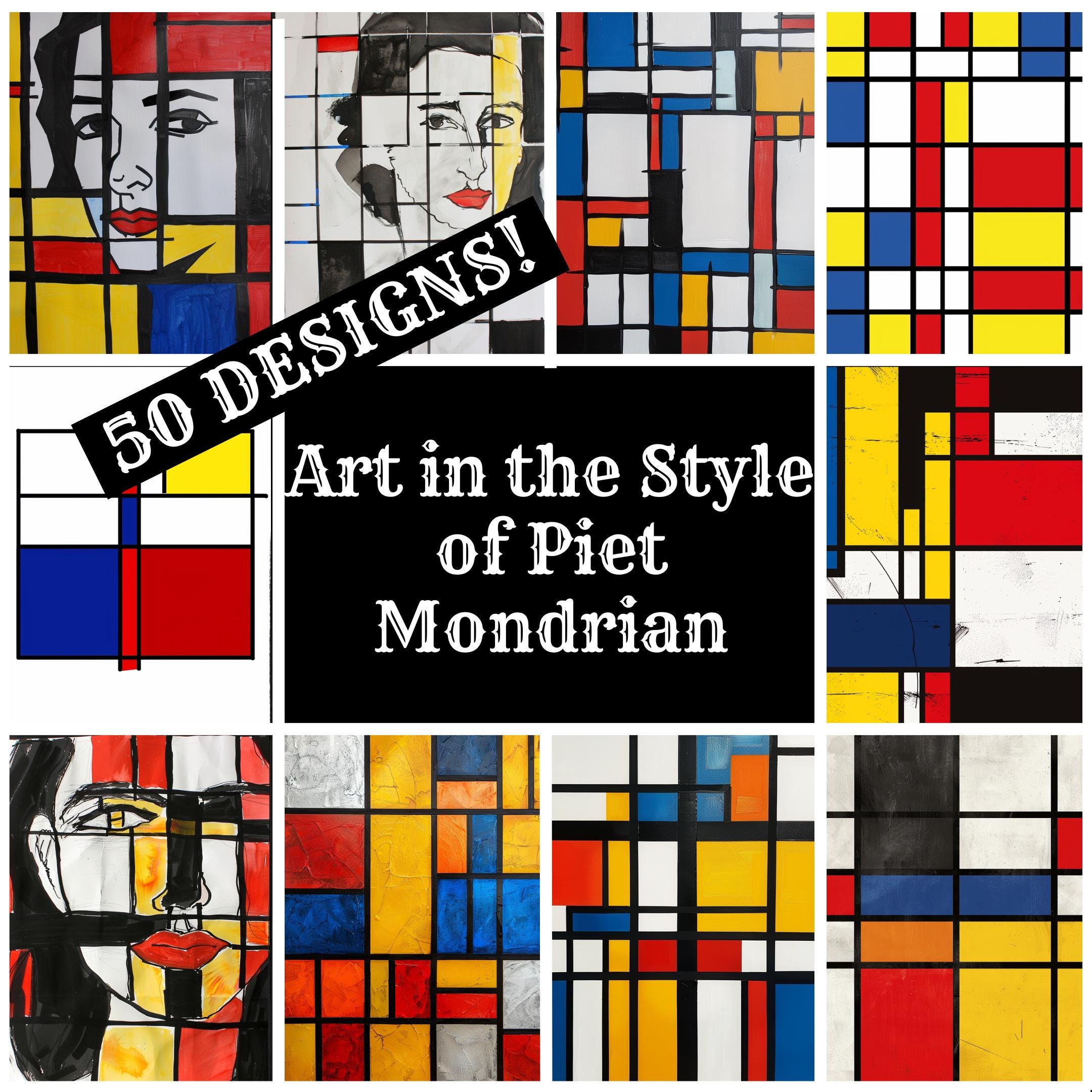 Piet Mondrian Style Paper: Printable Journal Inserts (digital Download ...